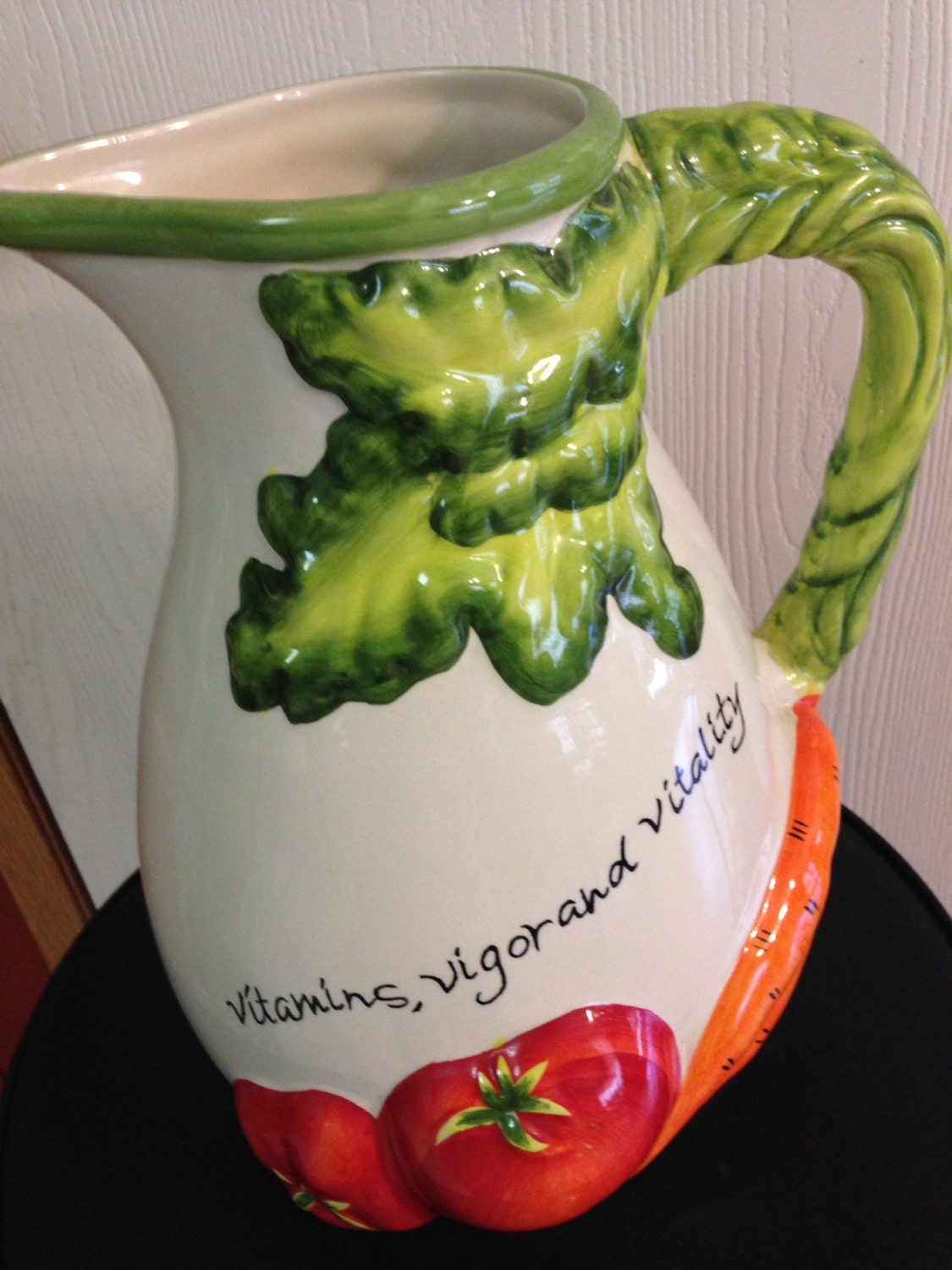 Ceramic Veggie Pitcher Vase - Etsy