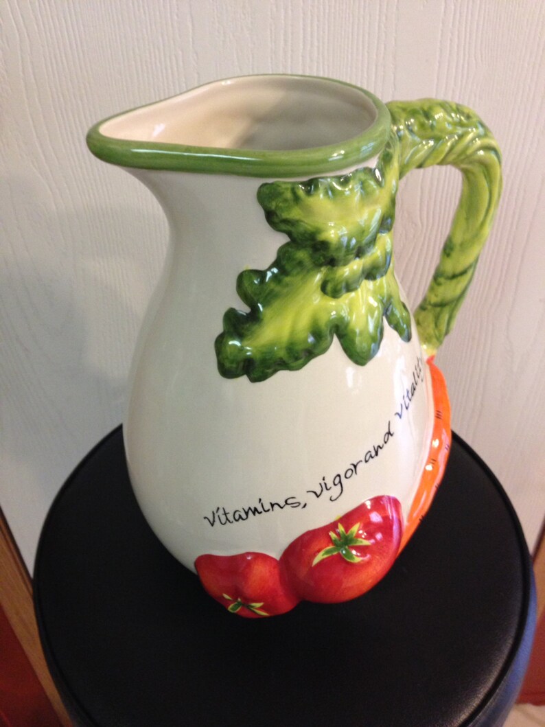 Ceramic Veggie Pitcher Vase - Etsy