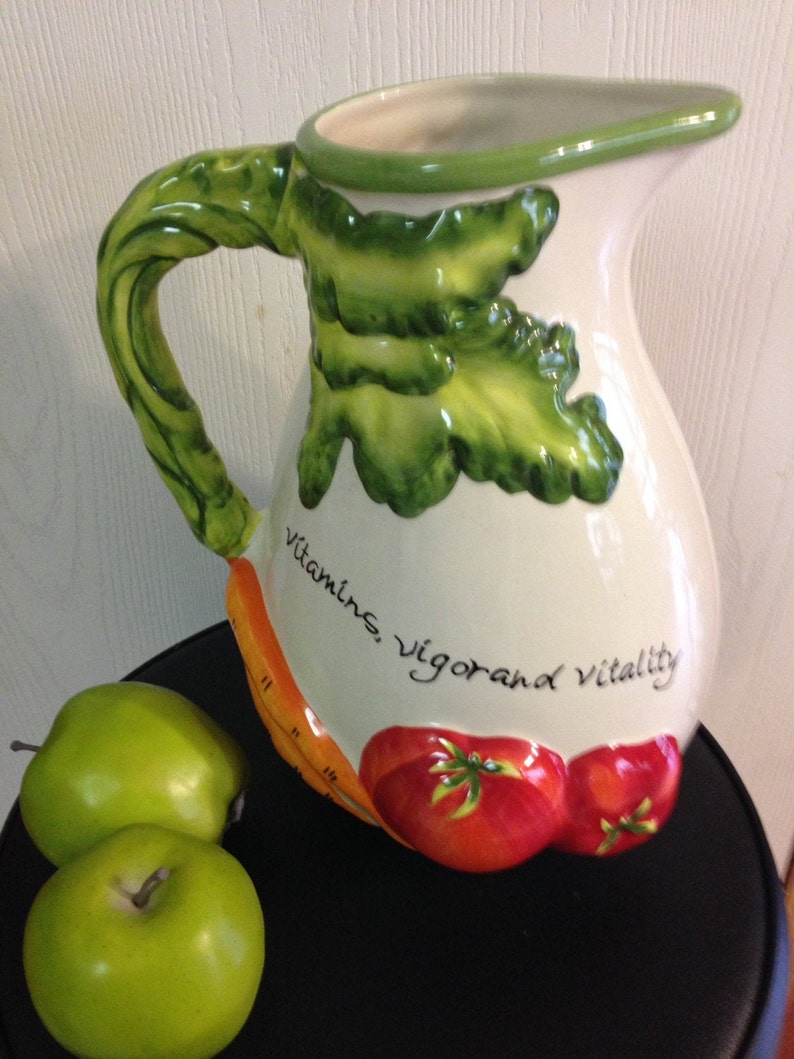 Ceramic Veggie Pitcher Vase - Etsy