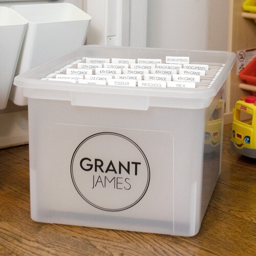 Printable Milestone Box Labels Name Decal for School File - Etsy