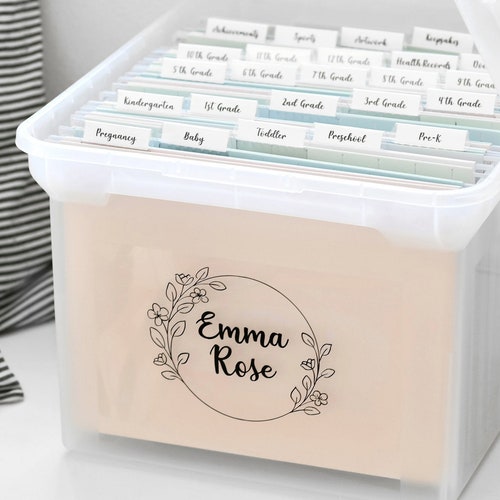 Printable Milestone Box Labels Name Decal for School File - Etsy
