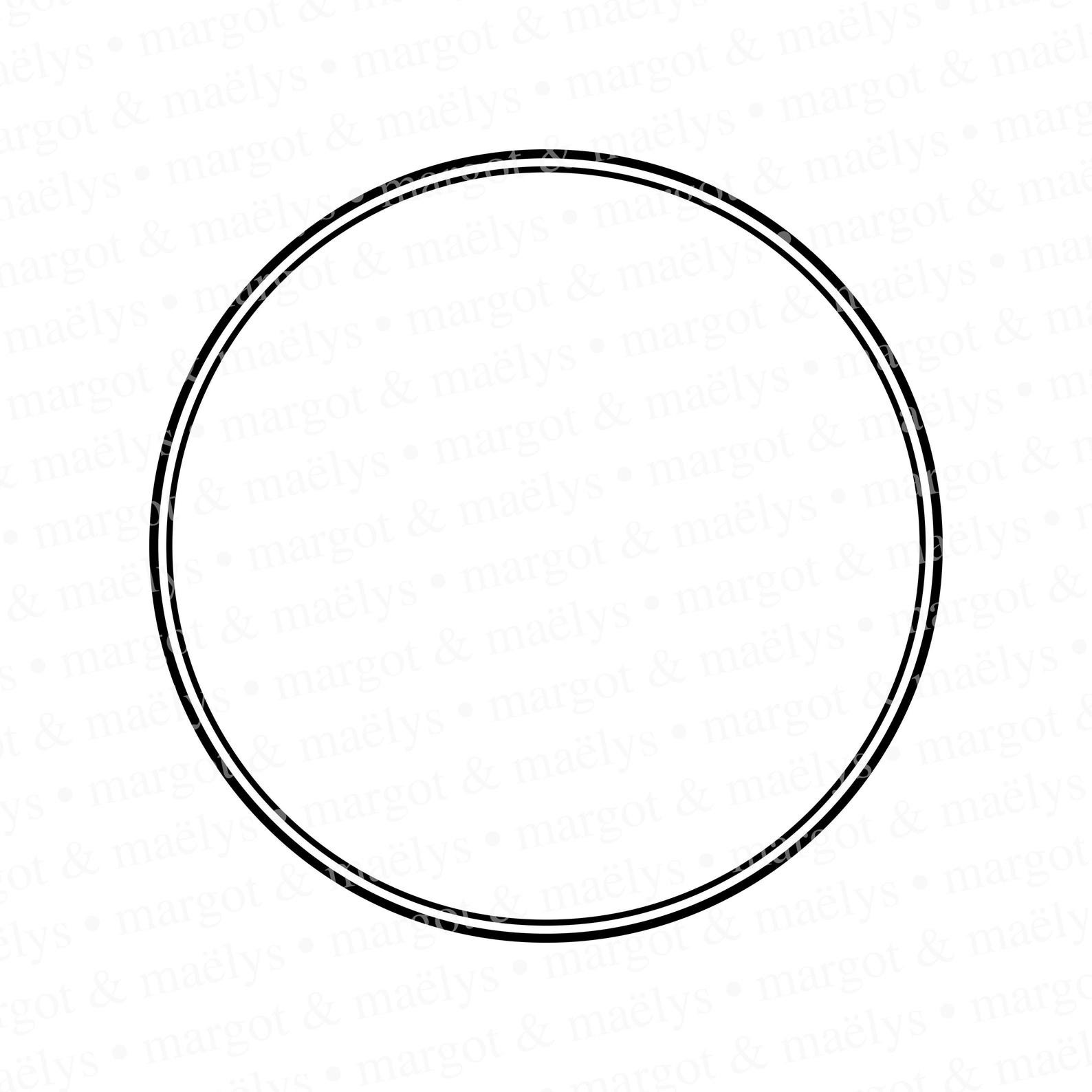 Classic Double Line Circle Frame SVG Round Border Cut File Cricut ...