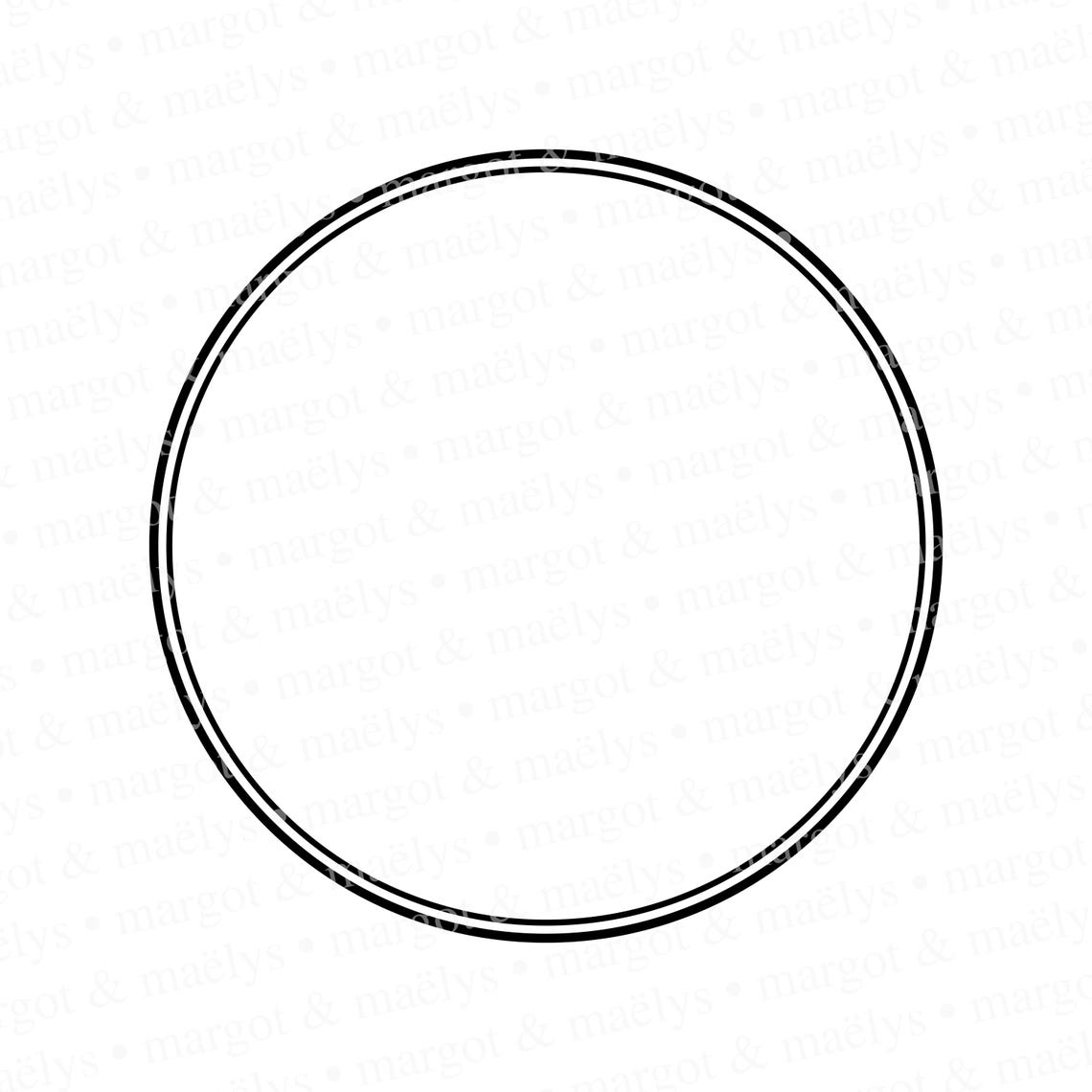 Classic Double Line Circle Frame SVG Round Border Cut File Cricut ...