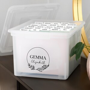Personalized Memory Box Labels: School Keepsake Organizer Decals - Etsy