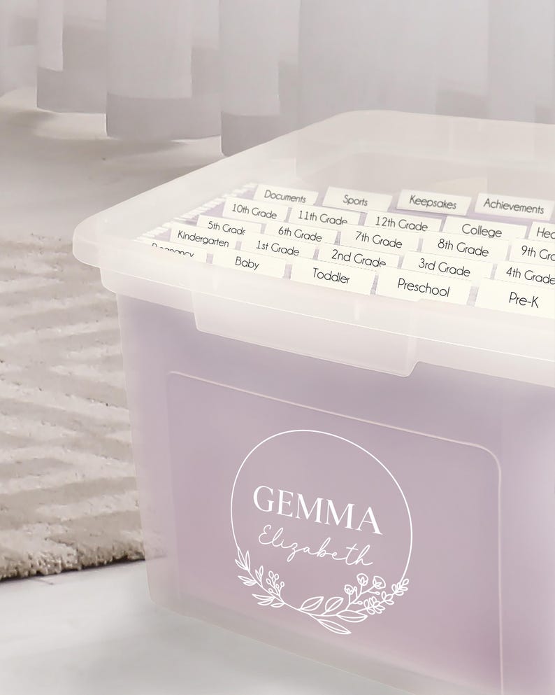 Personalized Memory Box Labels: School Keepsake Organizer Decals - Etsy