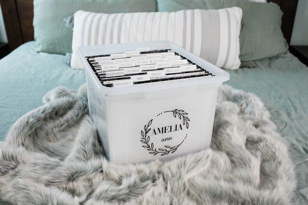 DIY Memory Box Milestone Tote, Personalized Memory Box Kit, School ...