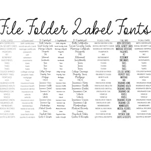 Precut File Cabinet Labels: Home Filing System, Cardstock or Sticker - Etsy