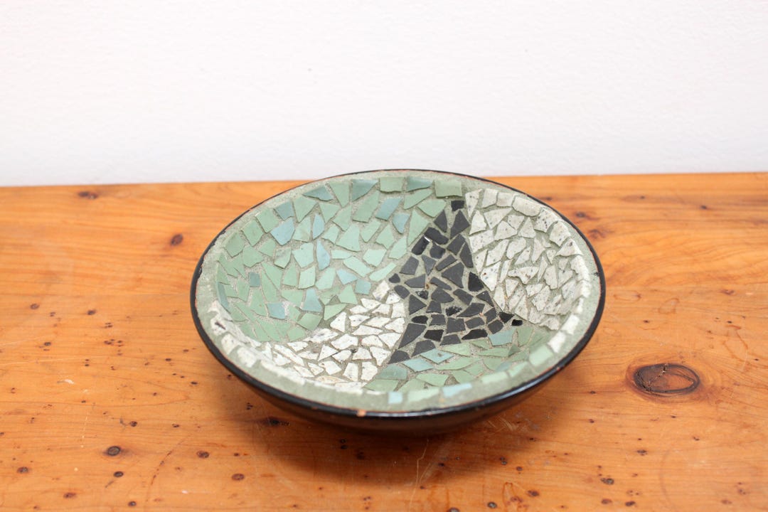 Mid Century Modern Abstract Mosaic Dish Catch-all Smalti Tiles ...