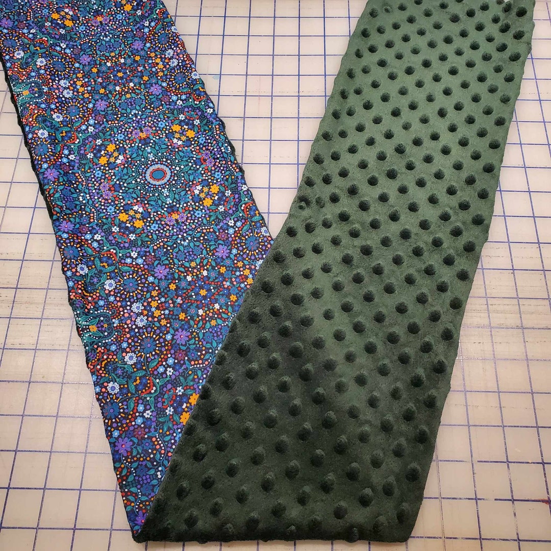 Weighted Neck Wrap, Mandalla Print With Evergreen Minky, 32x7 Inches, 3 ...