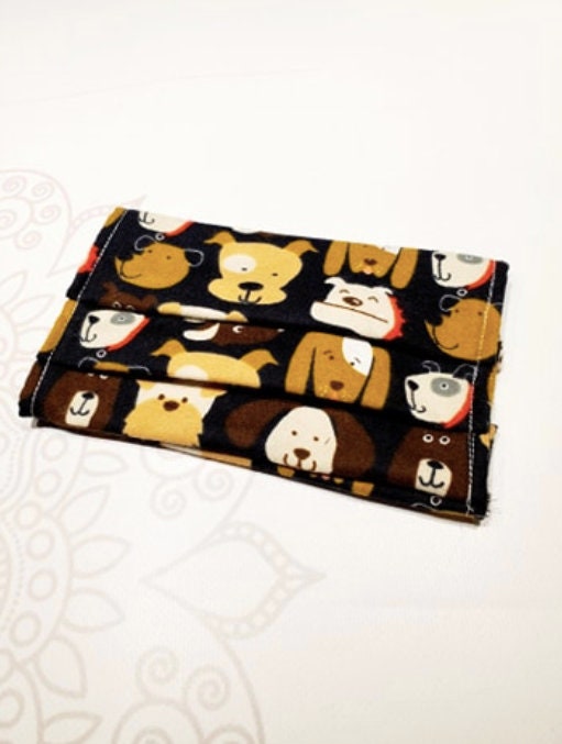 Face Mask COVER, For Ear Looped Masks, Puppy Print, Washable Mask Cover