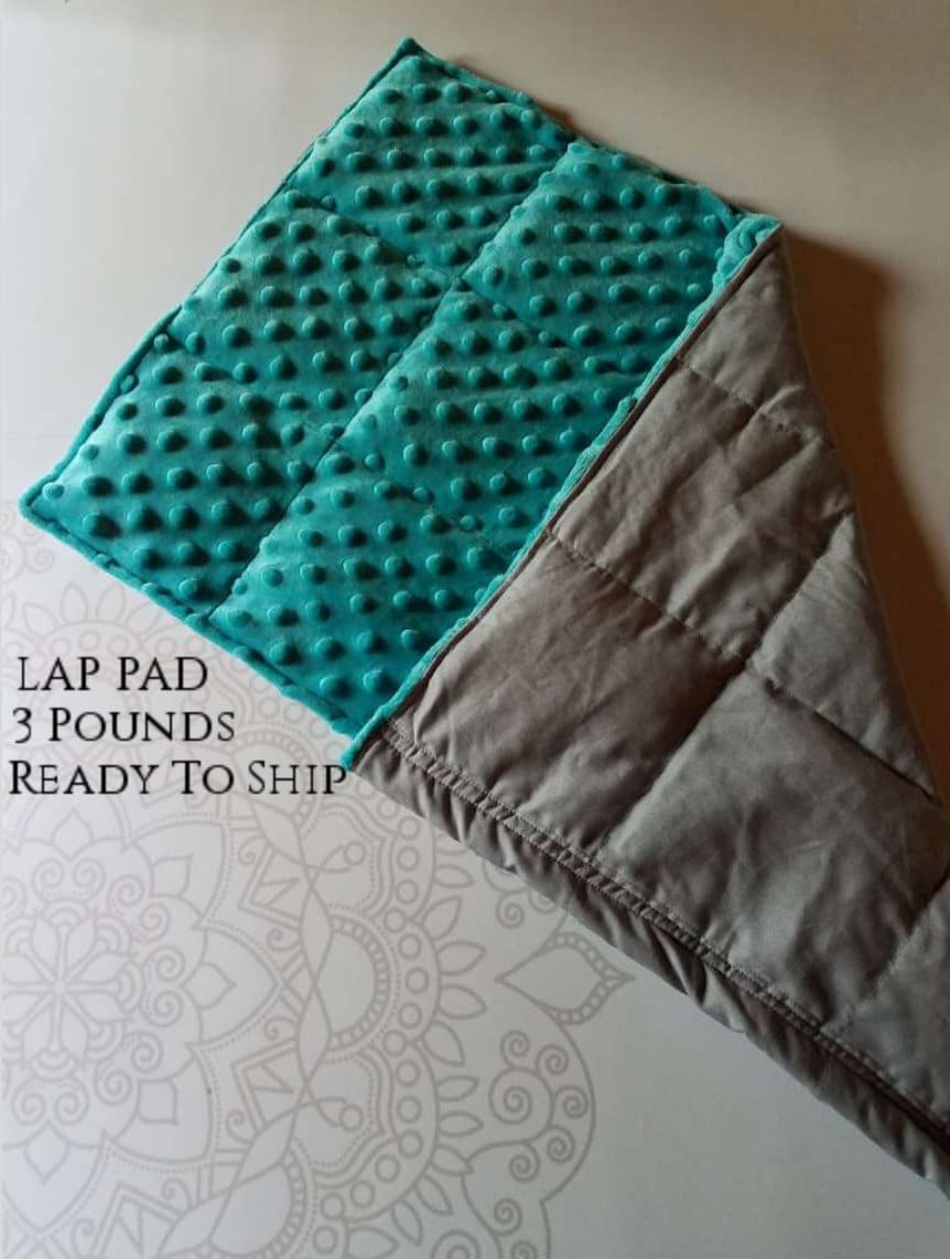 READY TO SHIP, Lap Pad/Small Blanket, 3 pounds, 14x22, autism, anxiety ...