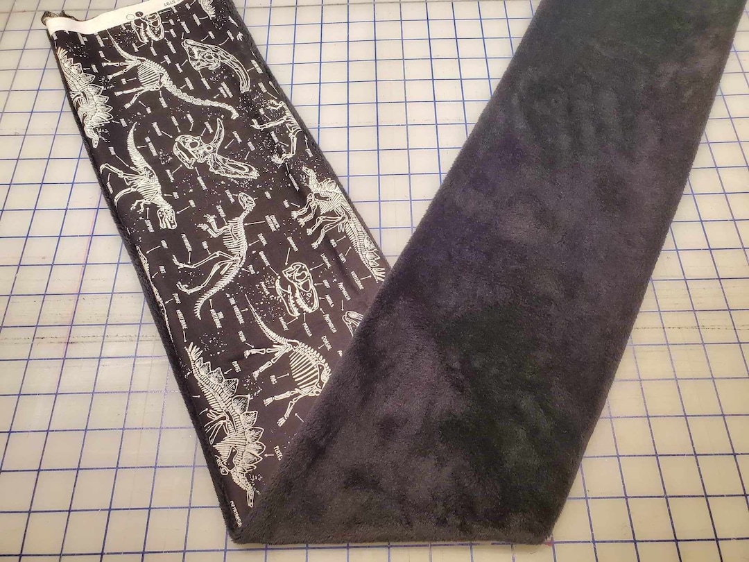 Weighted Neck Wrap, GITD Dino Print With Black Minky, 32x7 Inches, 3 to ...