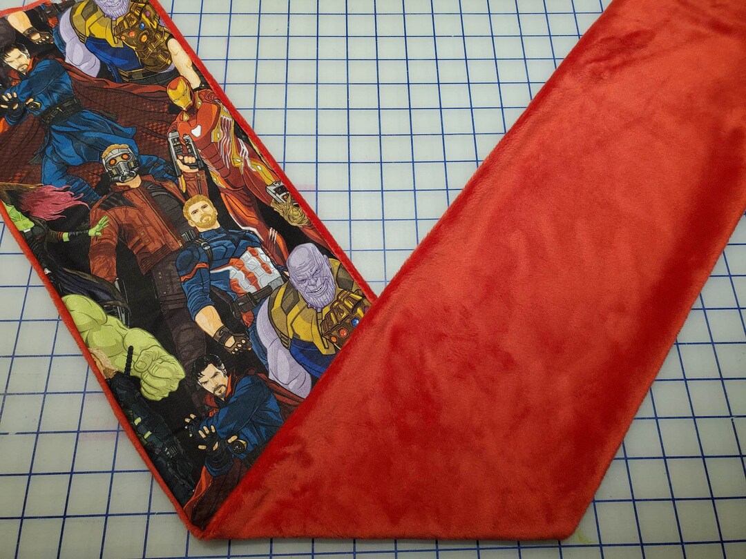 Weighted Neck Wrap, Super Hero Print With Red Minky, 32x7 Inches, 3 to ...