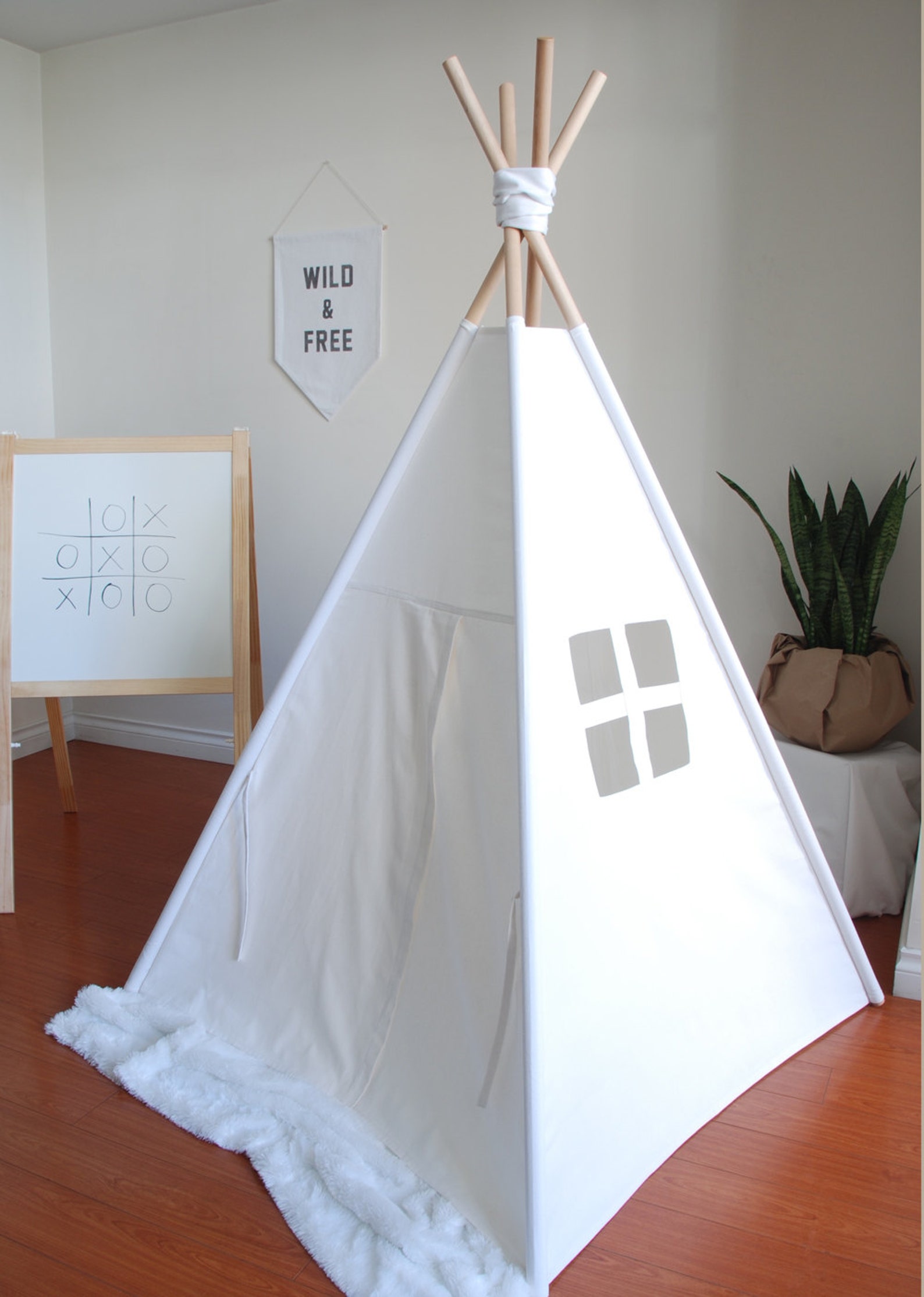 White Canvas Teepee Play Tent Kids Teepee Childrens Teepee - Etsy
