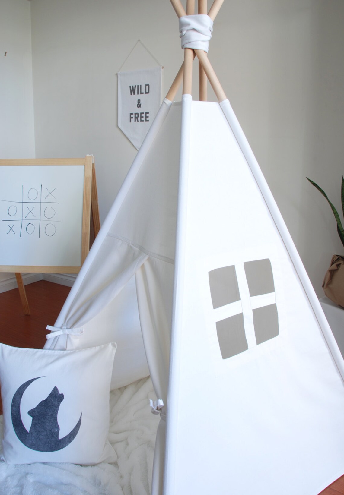 White Canvas Teepee Play Tent Kids Teepee Childrens Teepee - Etsy