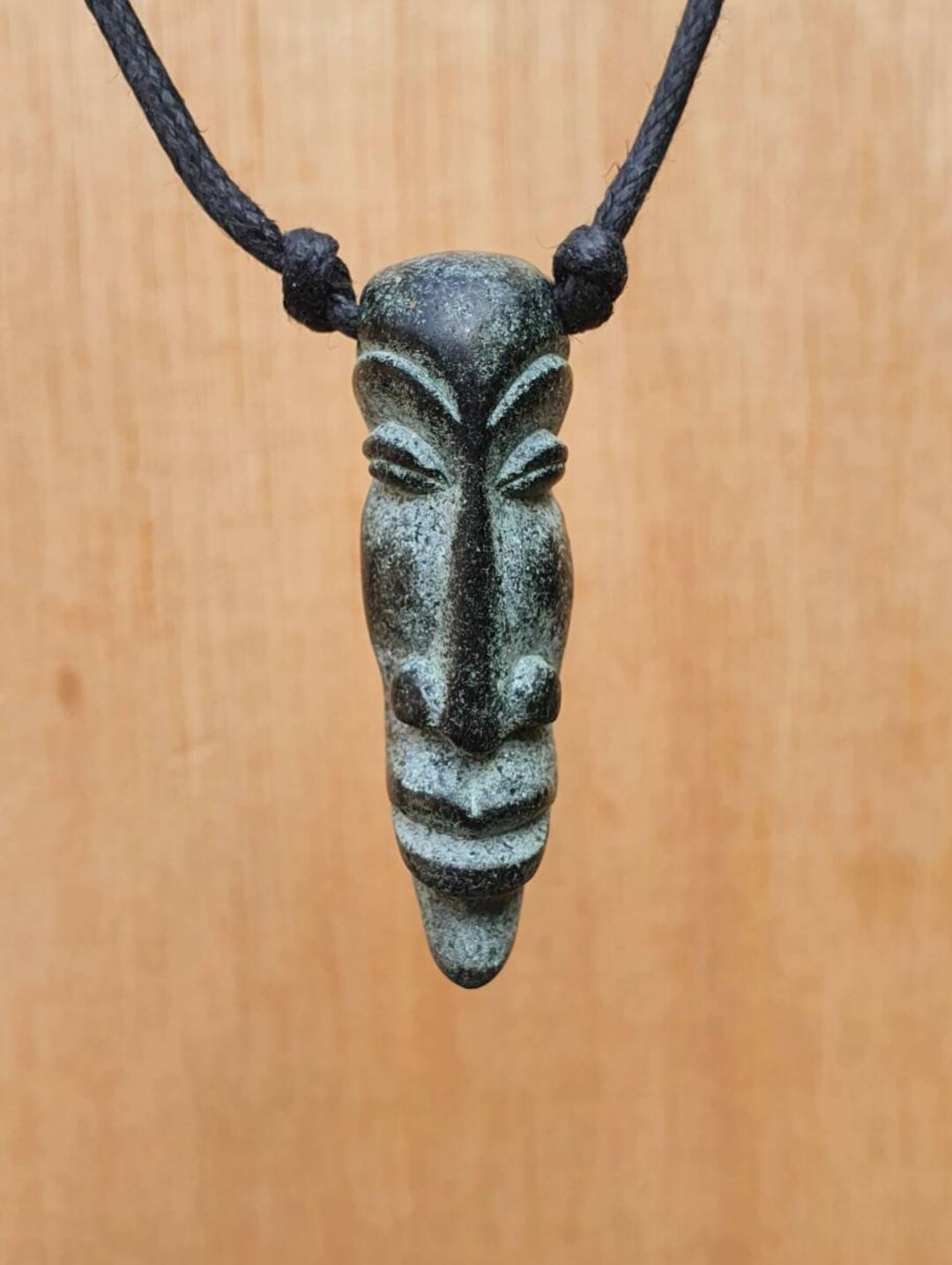 Face Pendant | Face Mask Necklace | Hand Carved Natural Stone Unisex ...