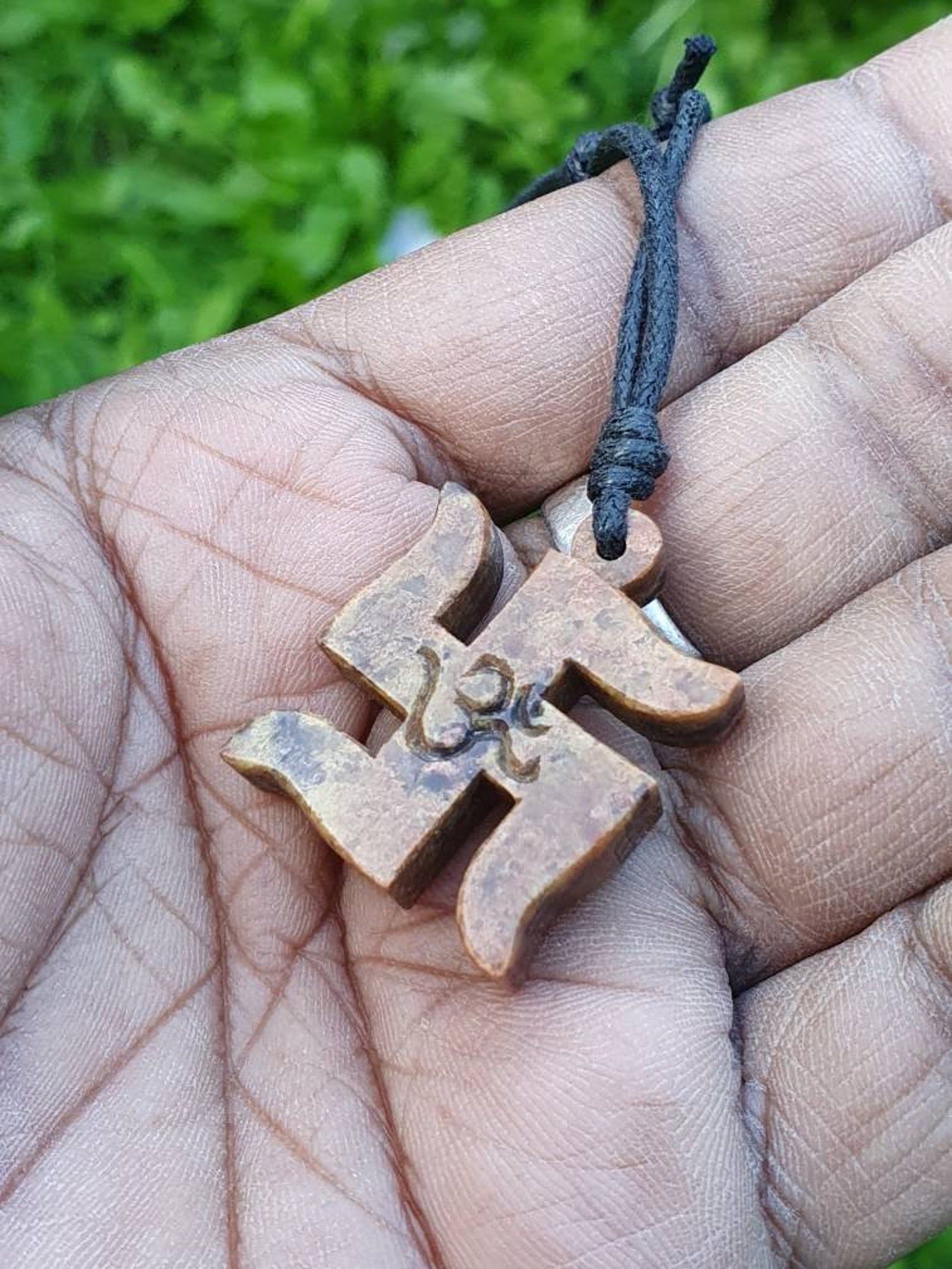 Hindu Swastika Necklace Swastika Aum Om Ohm Necklace Hand - Etsy