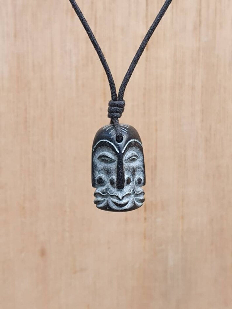 Brahma Head Face Pendant Hand-carved Stone Necklace Charm - Etsy