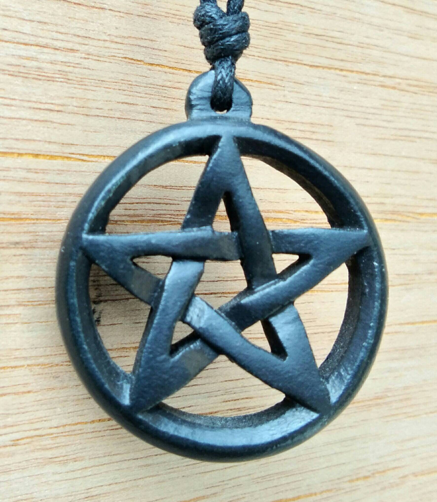 Pentagram Pendant Hand Carved From Natural Stone Pentangle Etsy