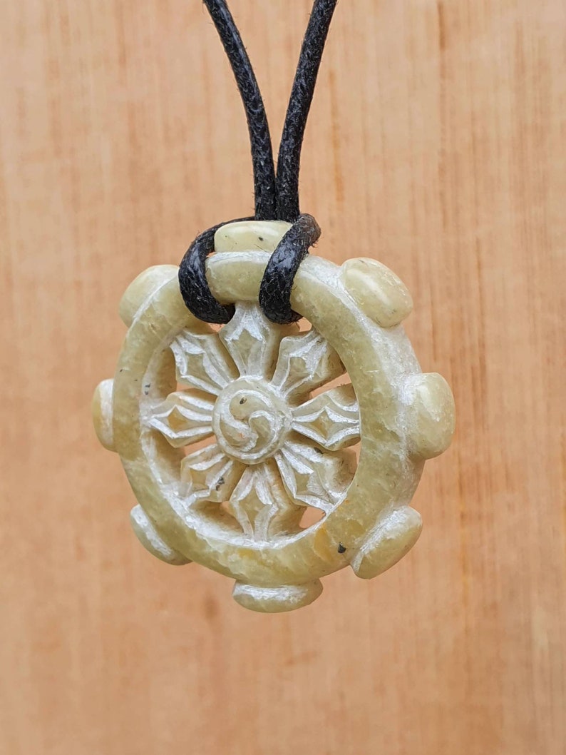 Dharmachakra Pendant Wheel of Dharma Necklace Circle of - Etsy