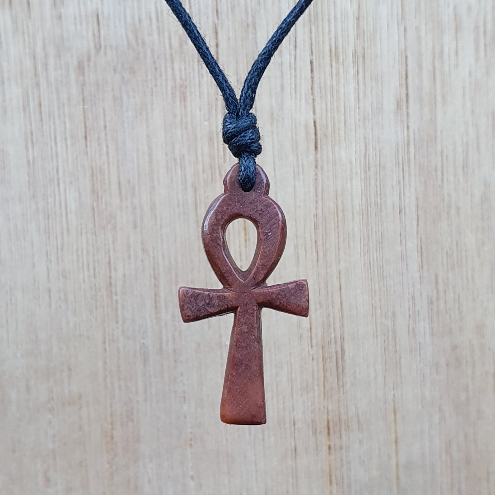 Ankh Pendant | Carved Ankh Necklace | Hand-carved Natural Stone Unisex ...