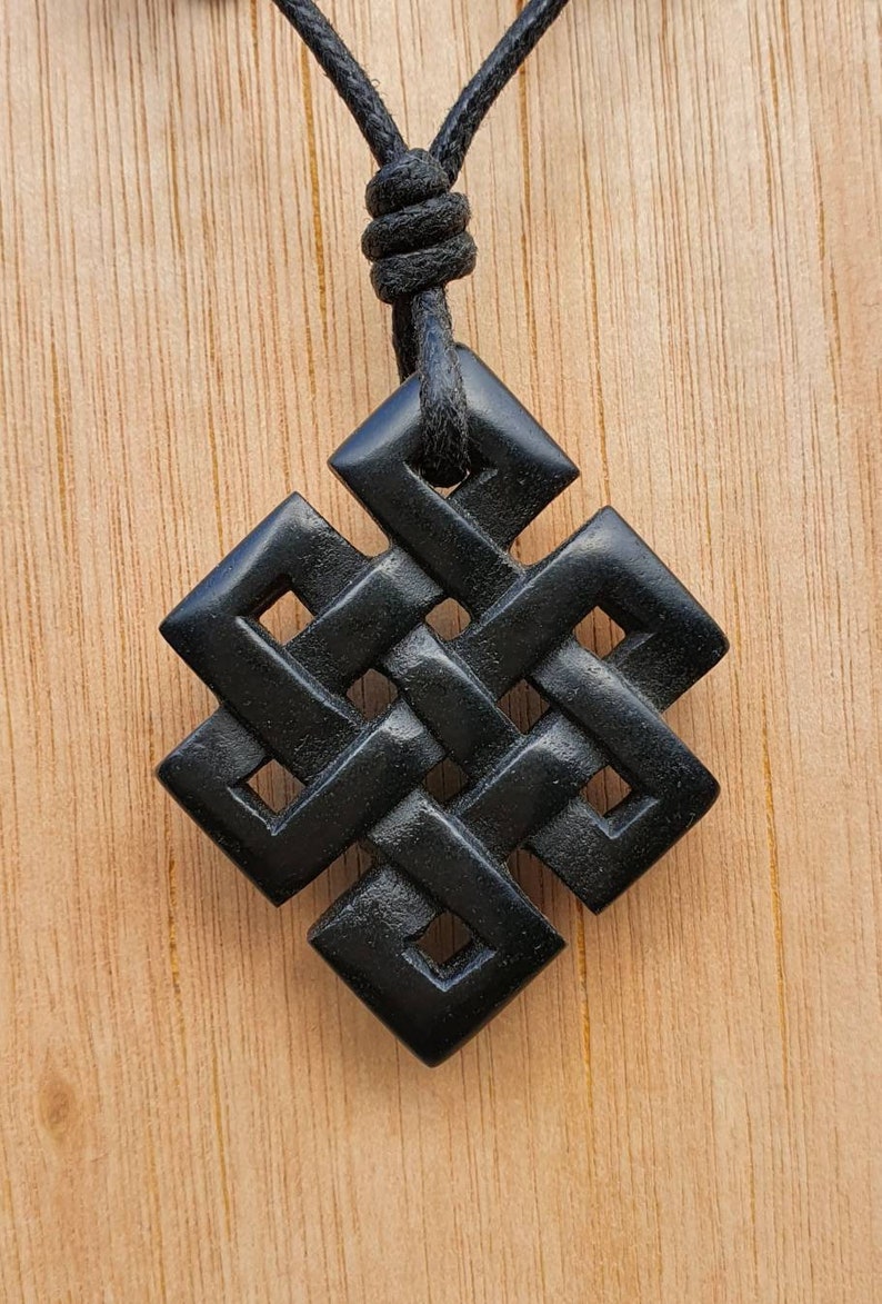 Tibetan Endless Knot Pendant | Eternity and Circle of Life Necklace ...