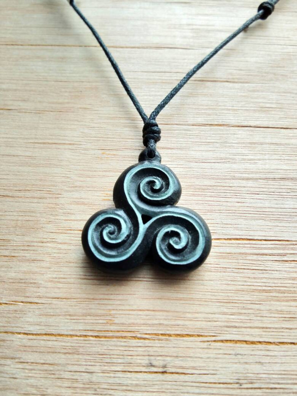 Celtic Triskelion Spiral Pendant Hand Carved by Myself From - Etsy