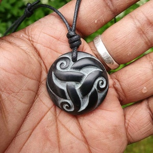 Celtic Knot Triskelion Triquetra Spiral Symbol Necklace Pandant | Hand ...