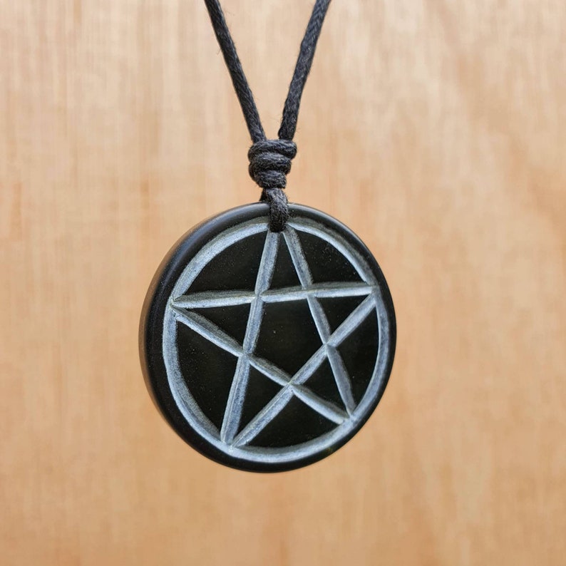 Pentagram Pendant | Hand-carved From Natural Stone | Pentangle ...
