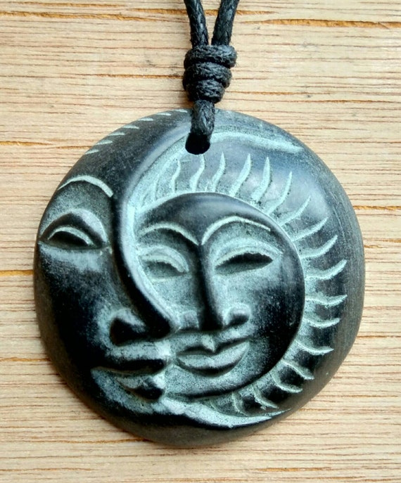 Sun and Moon Eclipse Om Sympol Hand-carved Natural Stone | Etsy