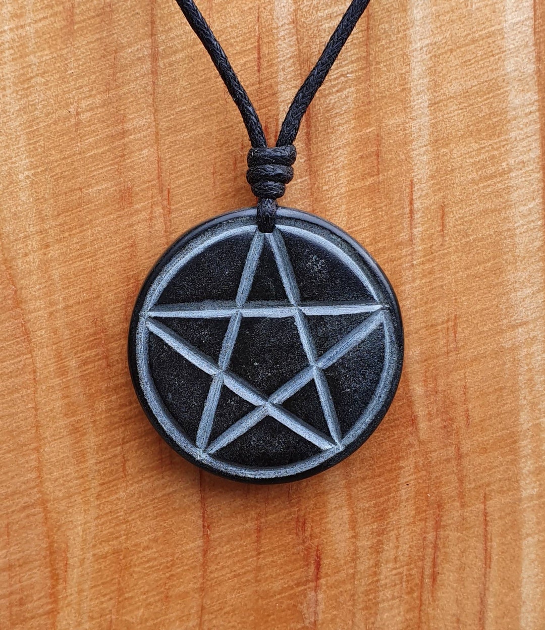 Pentagram Pendant | Hand-carved From Natural Stone | Pentangle ...