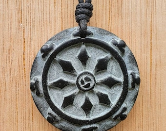 Dharma Pendant Wheel of Life Samsara Bronze Amulet Buddhist Talisman ...