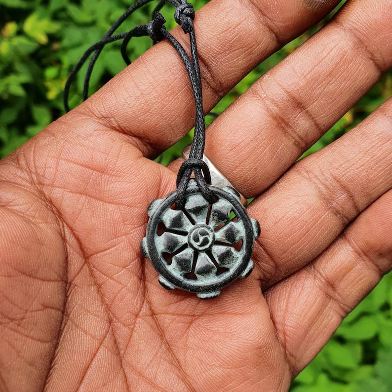 Dharmachakra Pendant Wheel of Dharma Necklace Circle of | Etsy