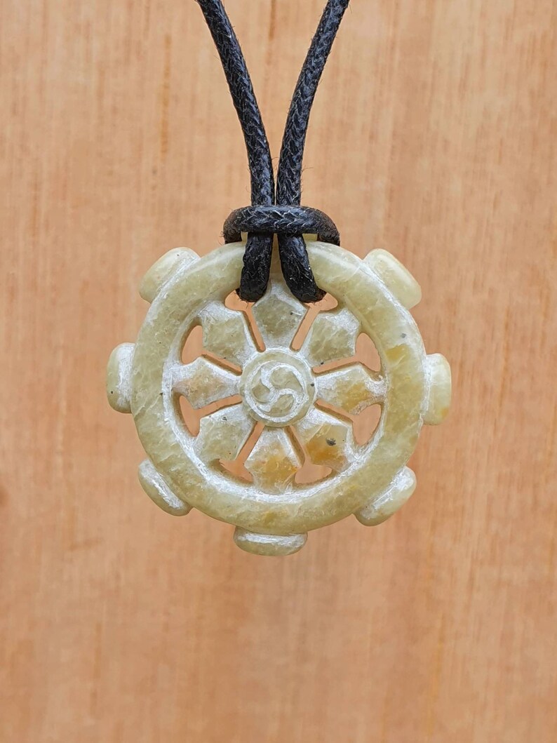 Dharmachakra Pendant Wheel of Dharma Necklace Circle of - Etsy
