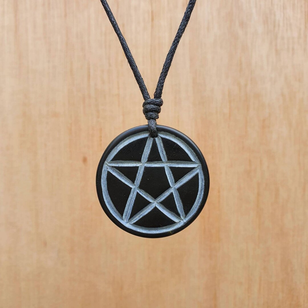 Pentagram Pendant | Hand-carved From Natural Stone | Pentangle ...