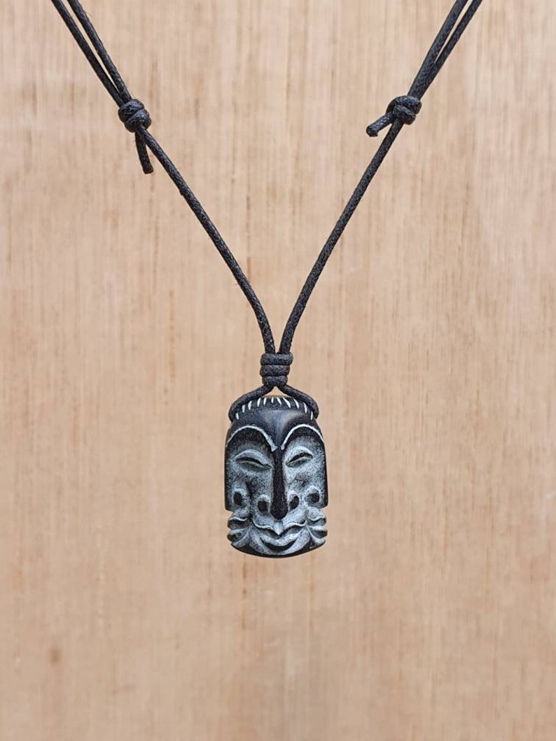 Brahma Head Face Pendant Hand-carved Stone Necklace Charm Talisman ...