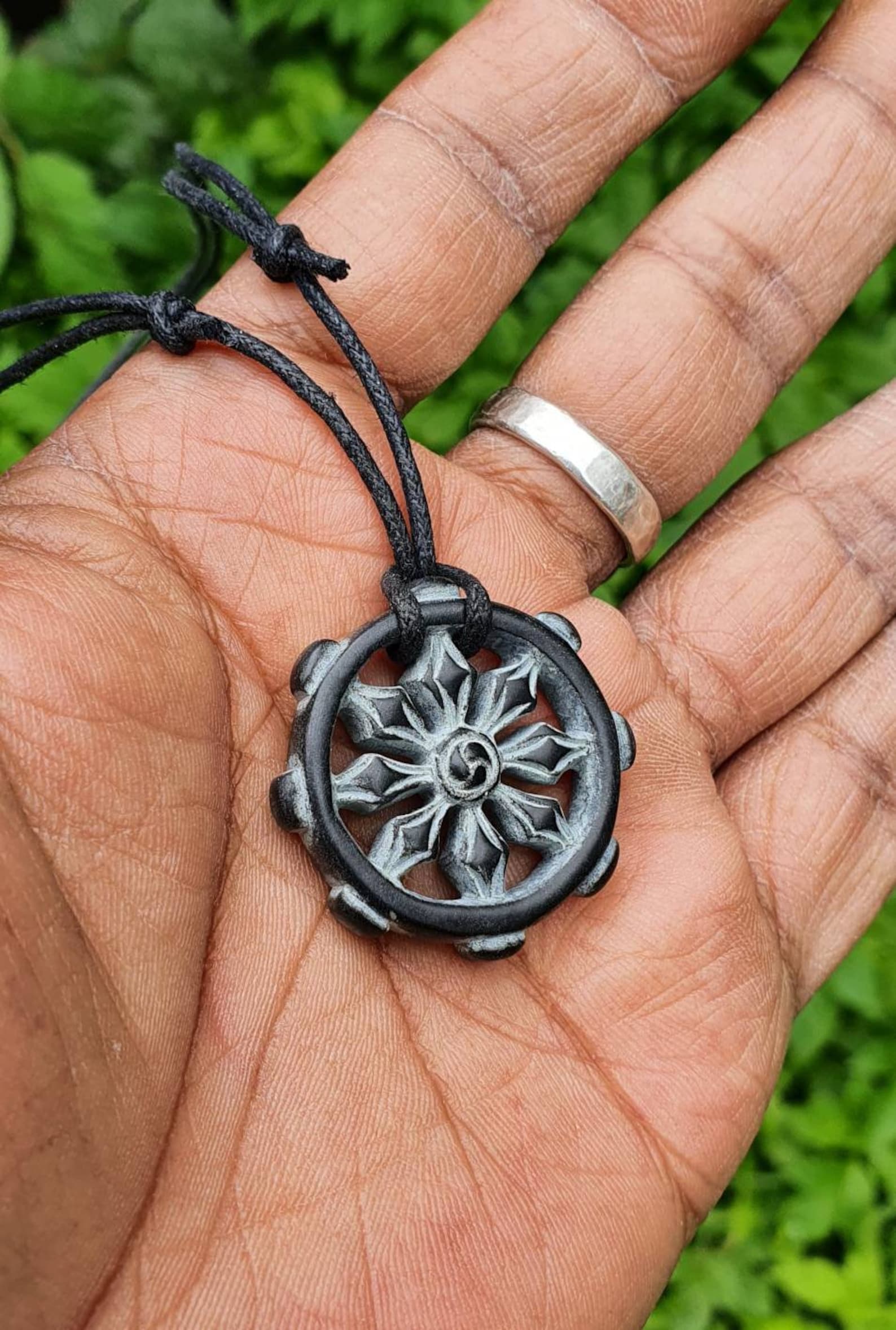 Dharmachakra Pendant Wheel of Dharma Necklace Circle of - Etsy