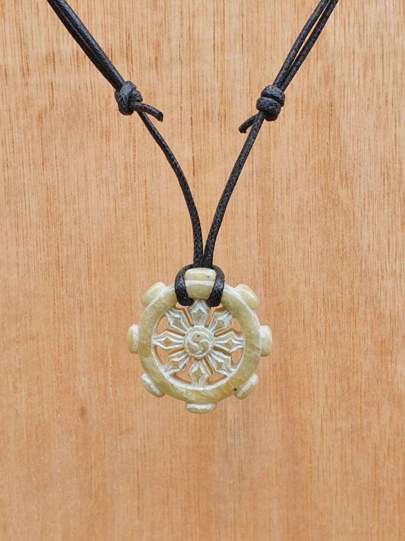 Dharmachakra Pendant Wheel of Dharma Necklace Circle of - Etsy