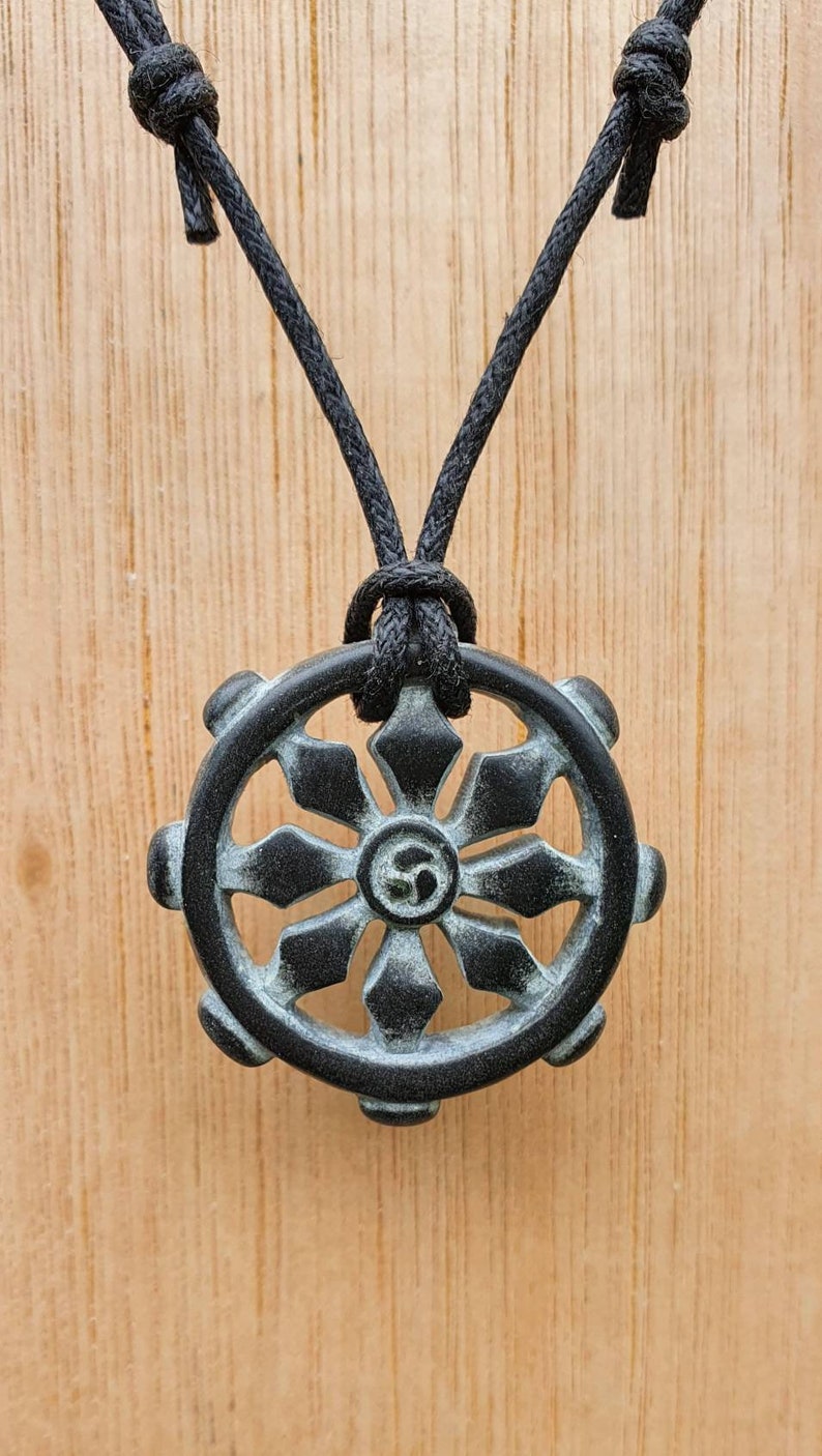 Dharmachakra Pendant Wheel of Dharma Necklace Circle of - Etsy
