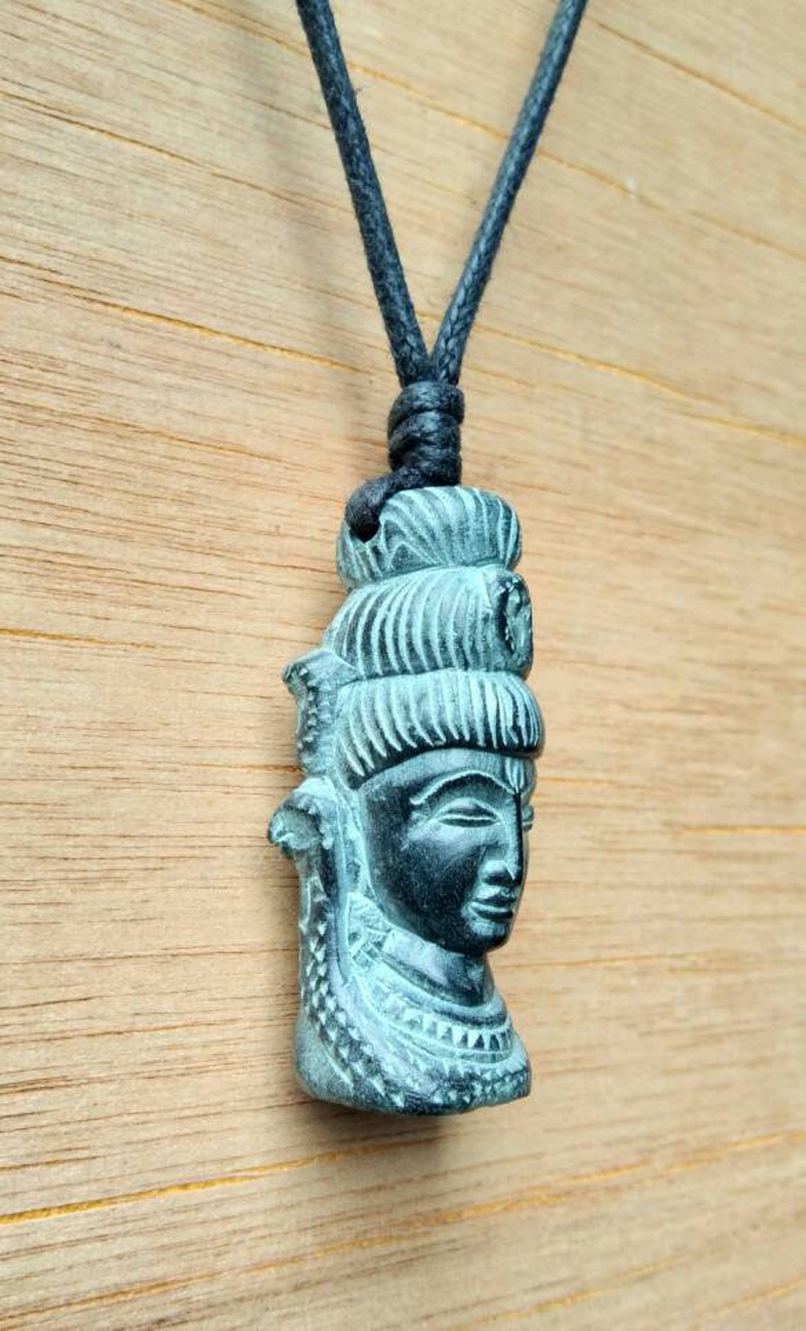 Shiva Pendant Hindu God Lord Shiva Necklace Hand-Carved | Etsy