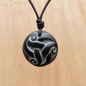 Celtic Knot Triskelion Triquetra Spiral Symbol Necklace Pandant | Hand ...