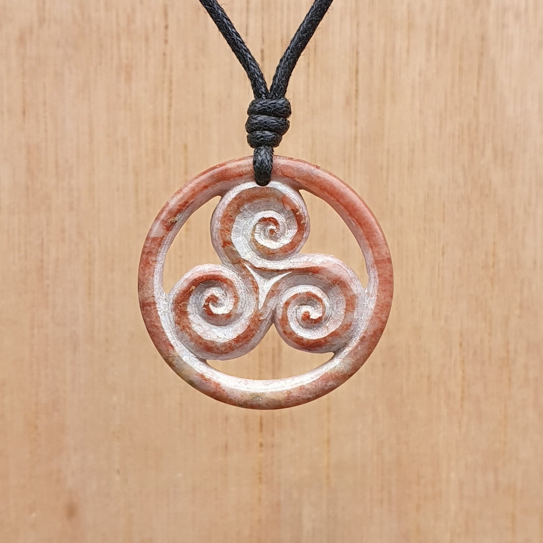 Triskelion Pendant | Celtic Triple Spiral Symbol Necklace | Trinity ...