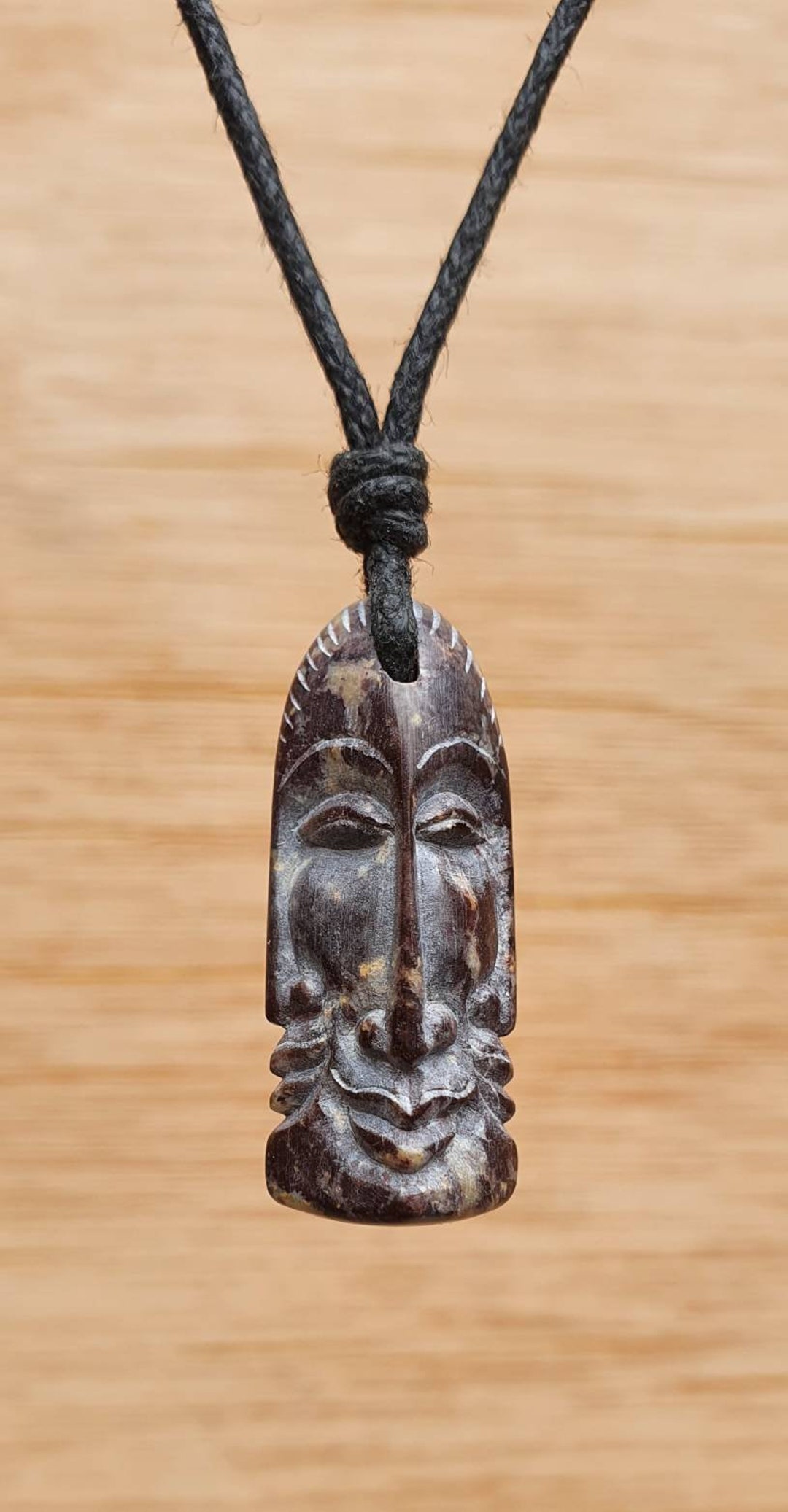 Brahma Head Face Pendant Hand-carved Stone Necklace Charm Talisman ...