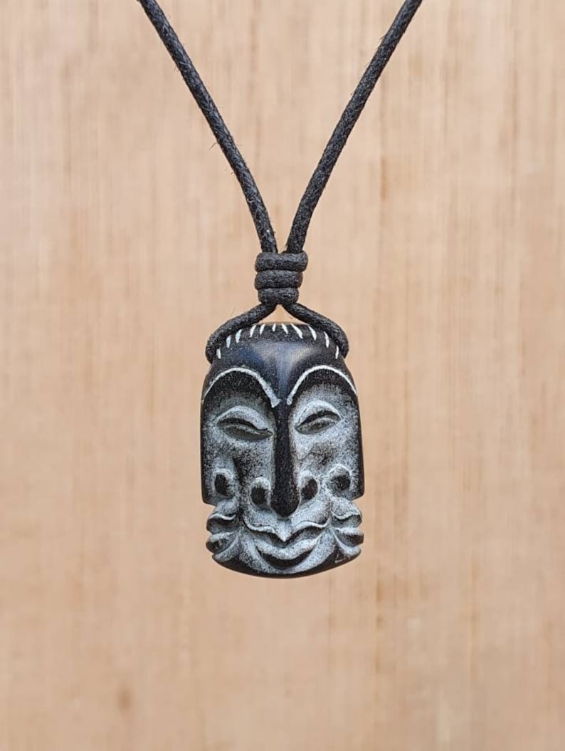Brahma Head Face Pendant Hand-carved Stone Necklace Charm - Etsy