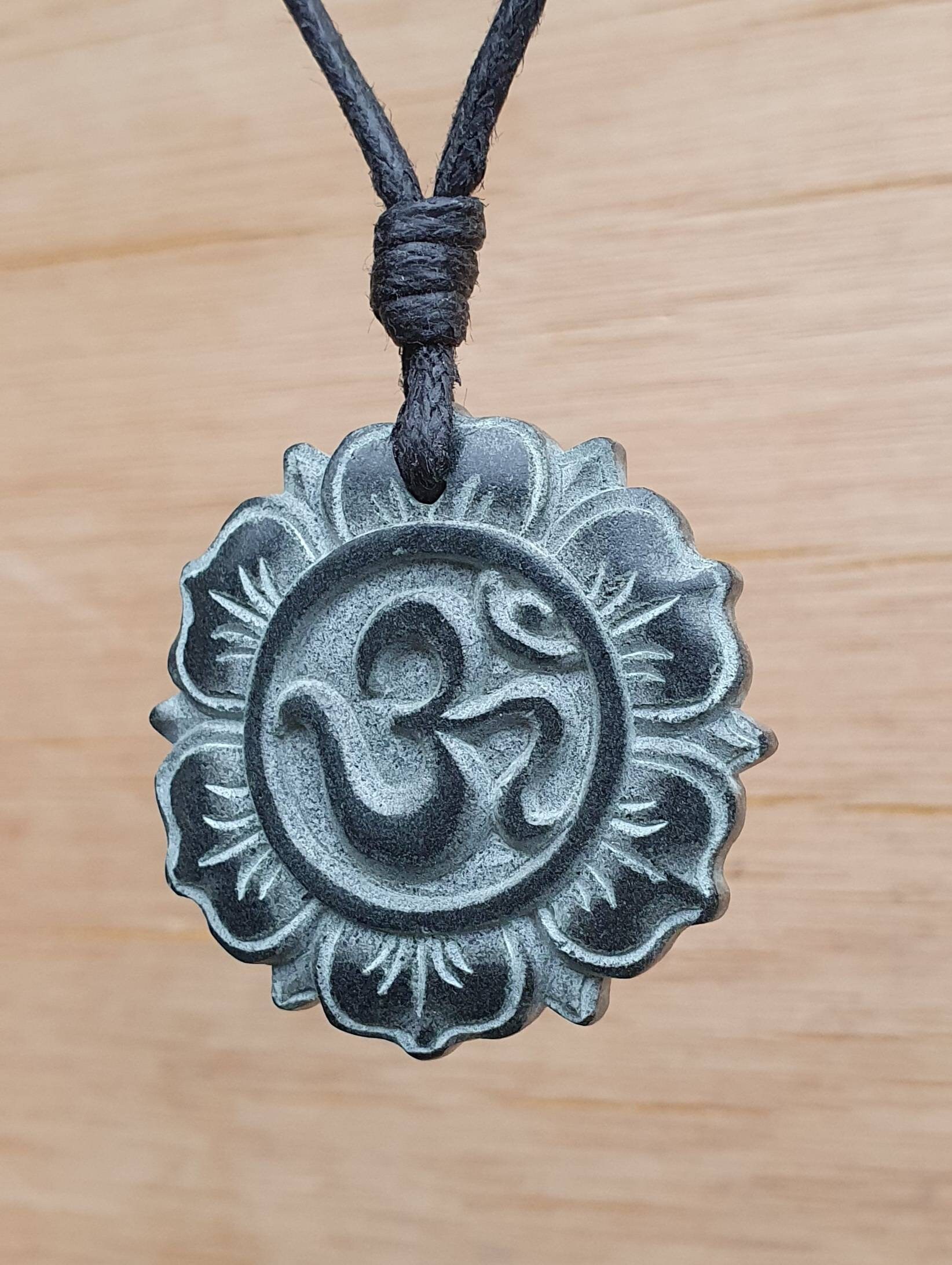 Om Pendent Ohm Lotus Necklace Hand-carved From Natural | Etsy