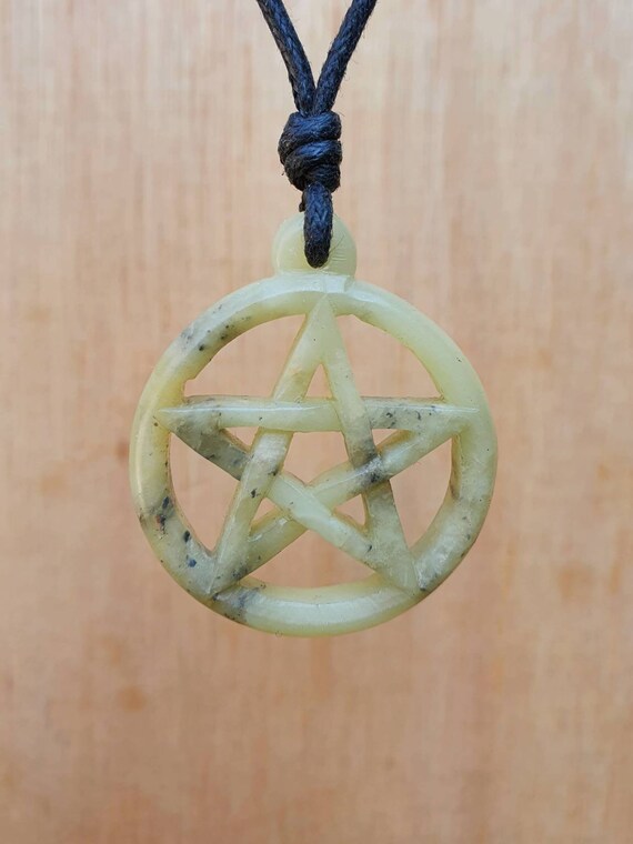 Pentagram Pendant Hand-carved From Natural Stone Pentangle - Etsy