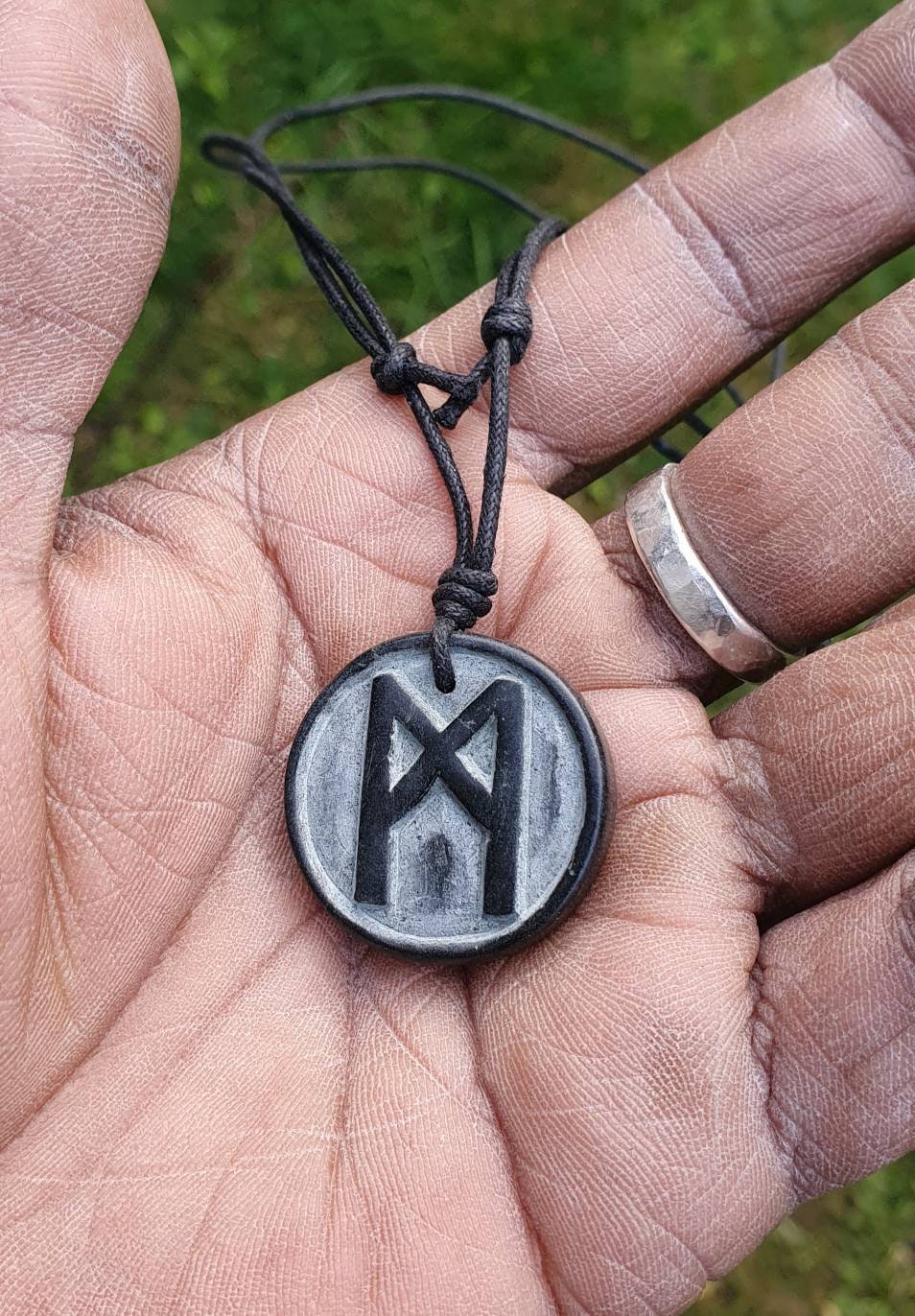 Manna Rune Pendant | Viking Necklace Jewelry | Norse Mythology Symbol ...