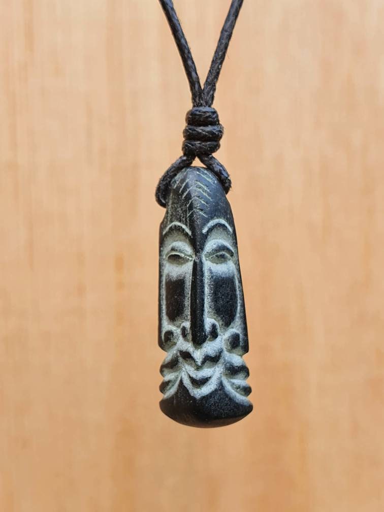 Brahma Head Pendant Dainty Four Face Necklace Hand Carved | Etsy