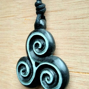 Celtic Triskelion Spiral Pendant | Hand Carved by Myself From Natural ...