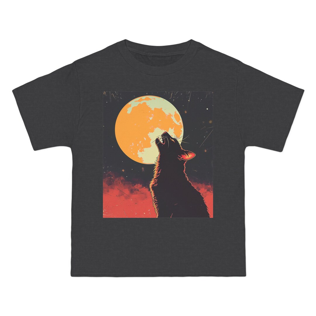 Cat Howling at the Moon - Etsy